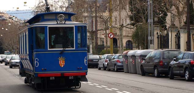 El tranvía azul de Barcelona